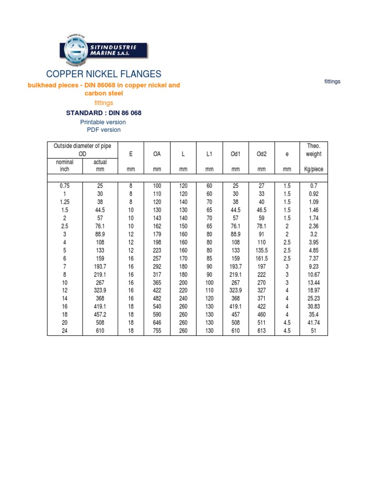 CuNi Flanges PDF | PDF | Pipe (Fluid Conveyance) | Screw