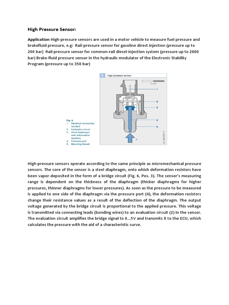 High Pressure Sensor:: Application High-Pressure Sensors Are Used in A ...