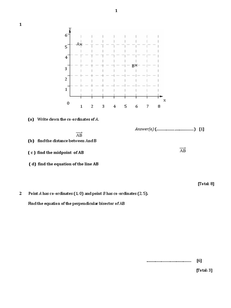 Testcoordinate Geometryworksheet | PDF | Perpendicular | Geometry