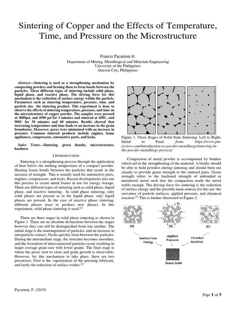 Sintering of Copper | PDF | Sintering | Microstructure