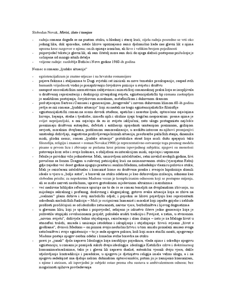 Slobodan Novak - Mirisi, Zlato I Tamjan | PDF