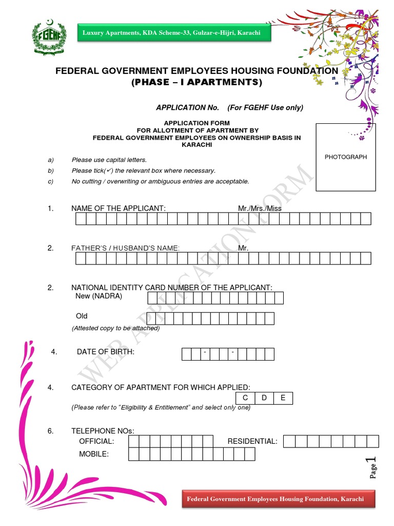 HF Luxury Apart Application Form | PDF | Government Of Pakistan | Affidavit