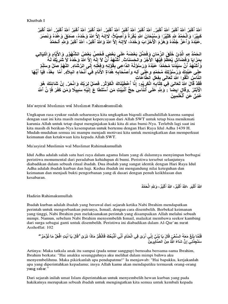 Kutbah Idul Adha | PDF | Islamic Fundamentalism | Semitic Words And Phrases