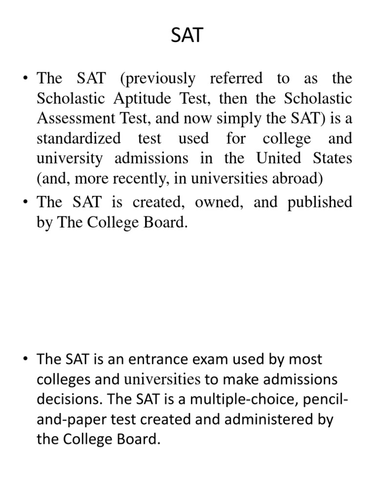 SAT Exam Overview & Structure | PDF | Sat | Test (Assessment)