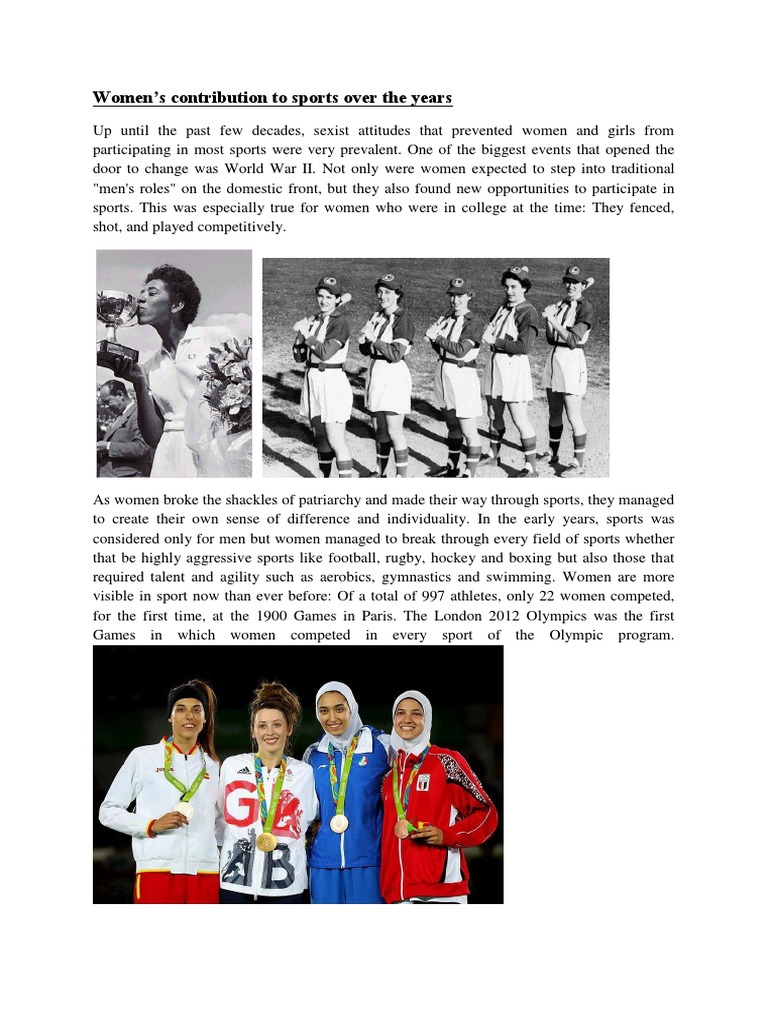 Women's Contribution To Sports Over The Years | PDF | Sports | Leisure