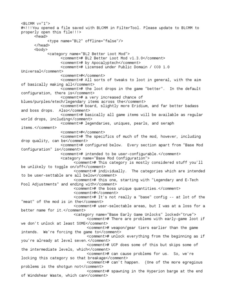 BL2 Better Loot Mod - BLCM | PDF | Leisure | Sports