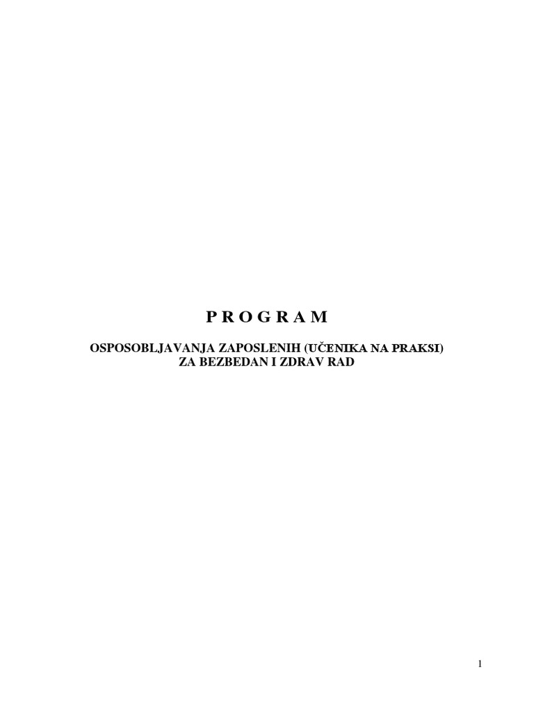Program Obuke | PDF