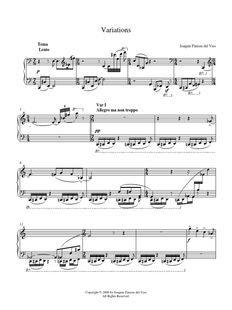 Variations: Tema Lento | PDF | Musical Forms | Musical Compositions