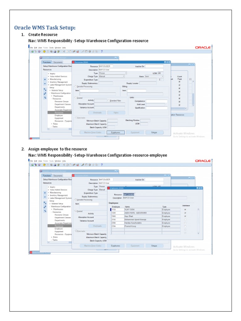Oracle WMS Task Setup | PDF