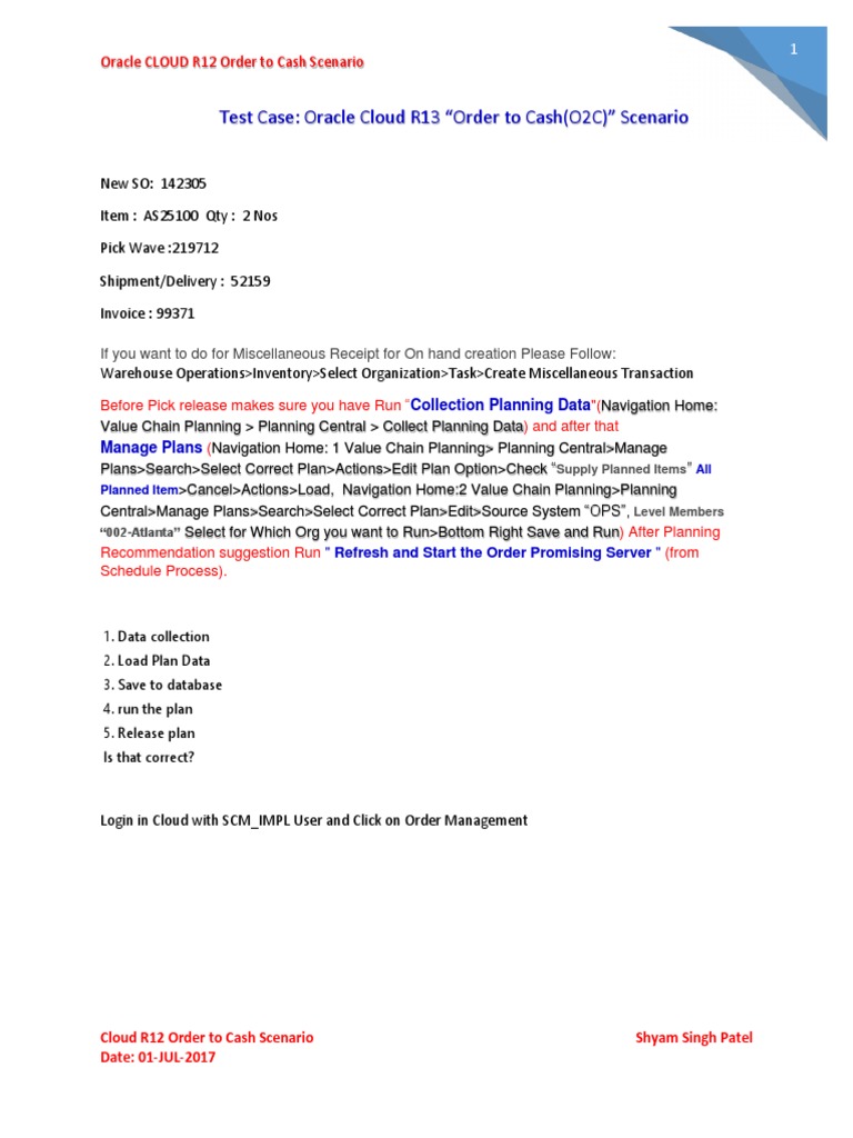 O2C Cycle in Cloud | PDF | Oracle Database | Cloud Computing