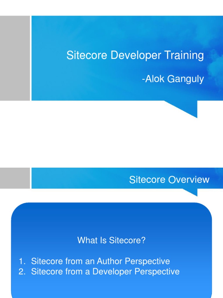 Sitecore Developer Training Overview | PDF