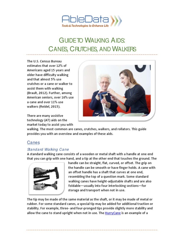 Guide To Walking Aids - PDF | PDF | Wheelchair