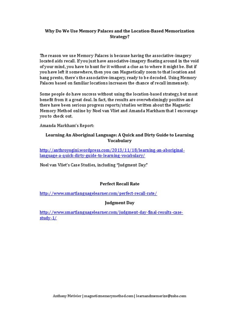 Anthony Metivier - Magneticmemorymethod - Com - Learnandmemorize@ | PDF ...