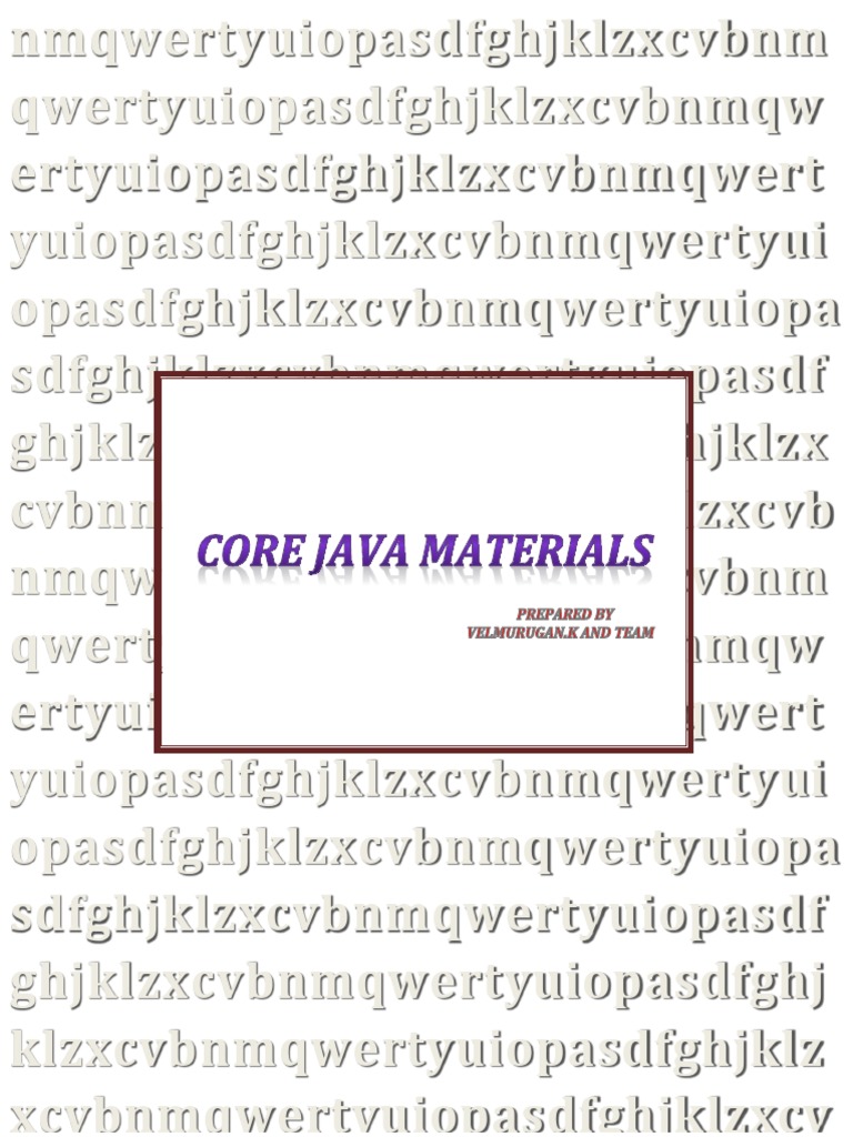Core Java Material PDF | Download Free PDF | Method (Computer ...