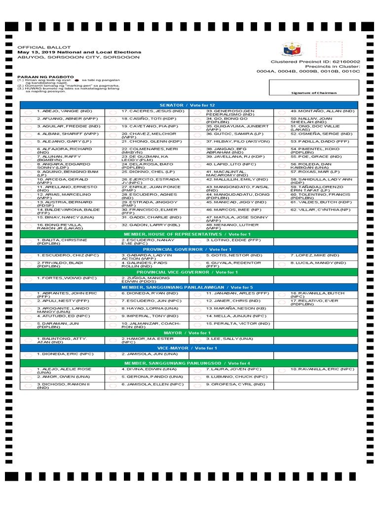 Sorsogon Election Results 2019 | PDF | Elections | Political Parties