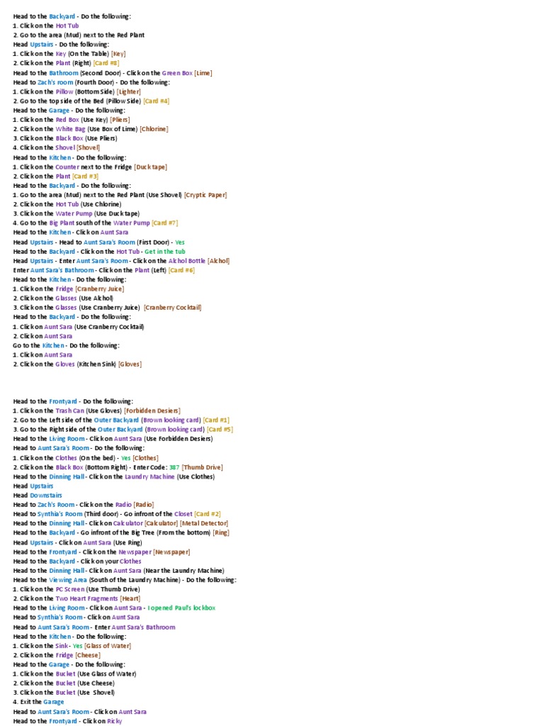 Visiting Aunt Sara Walkthrough (Updated) | Home | Nature