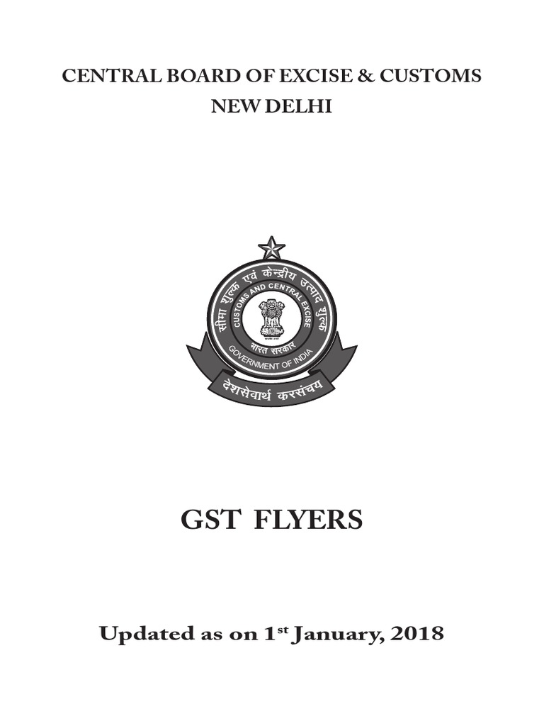 GST Flyers: Central Board of Excise & Customs New Delhi | PDF | Value ...