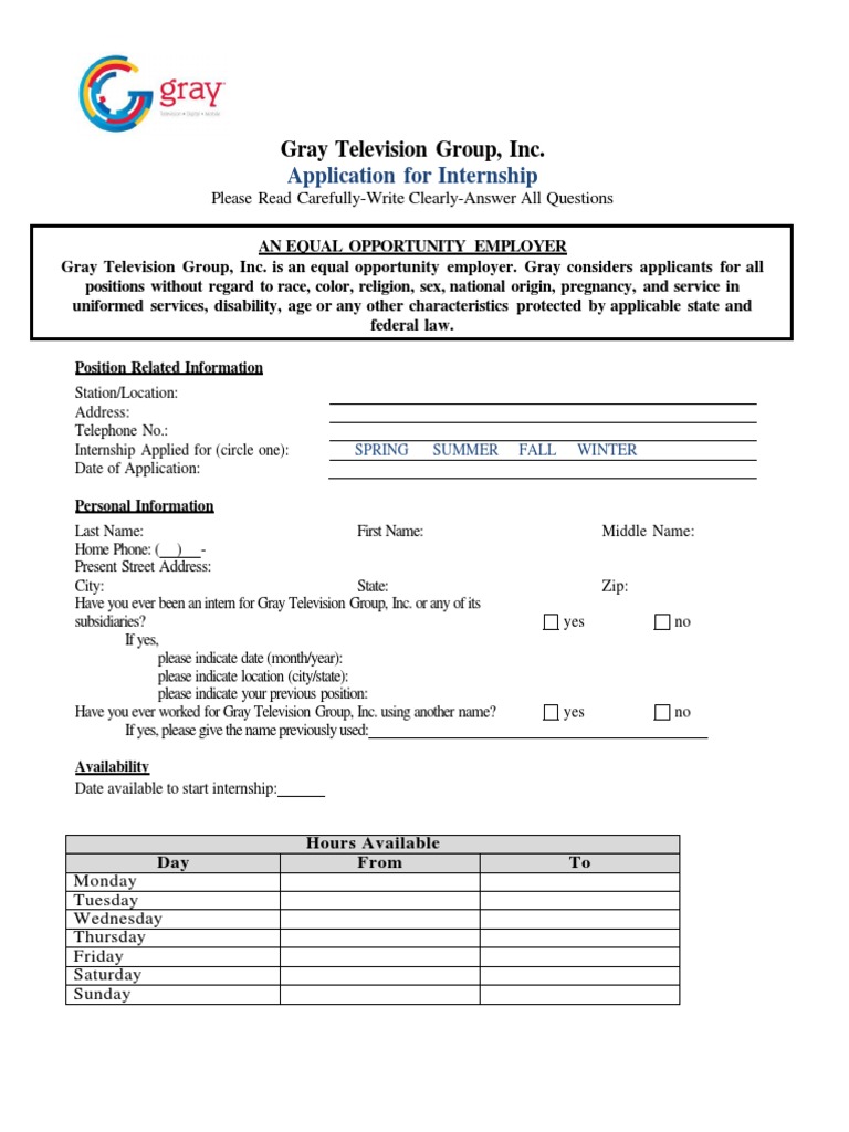 Internship Application | Employment | Government Information