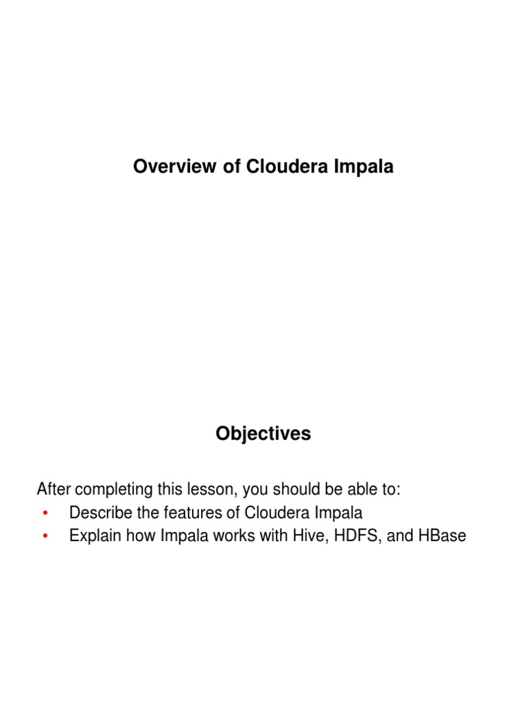 Impala | PDF | Apache Hadoop | Map Reduce