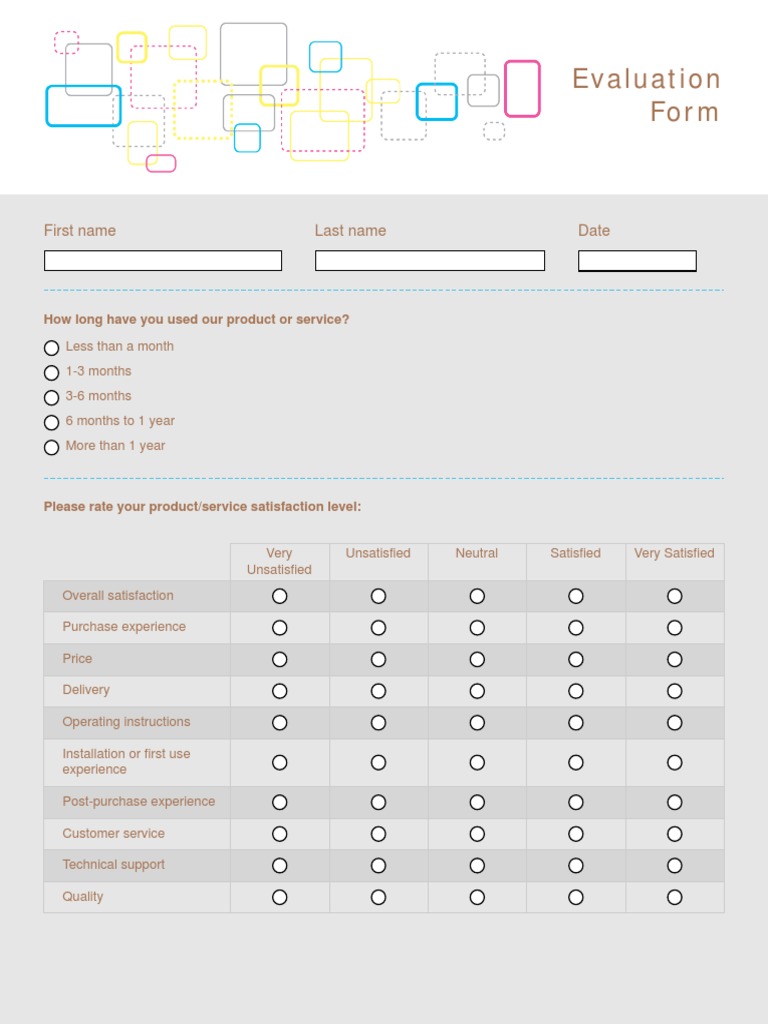 Evaluation Form PDF | PDF
