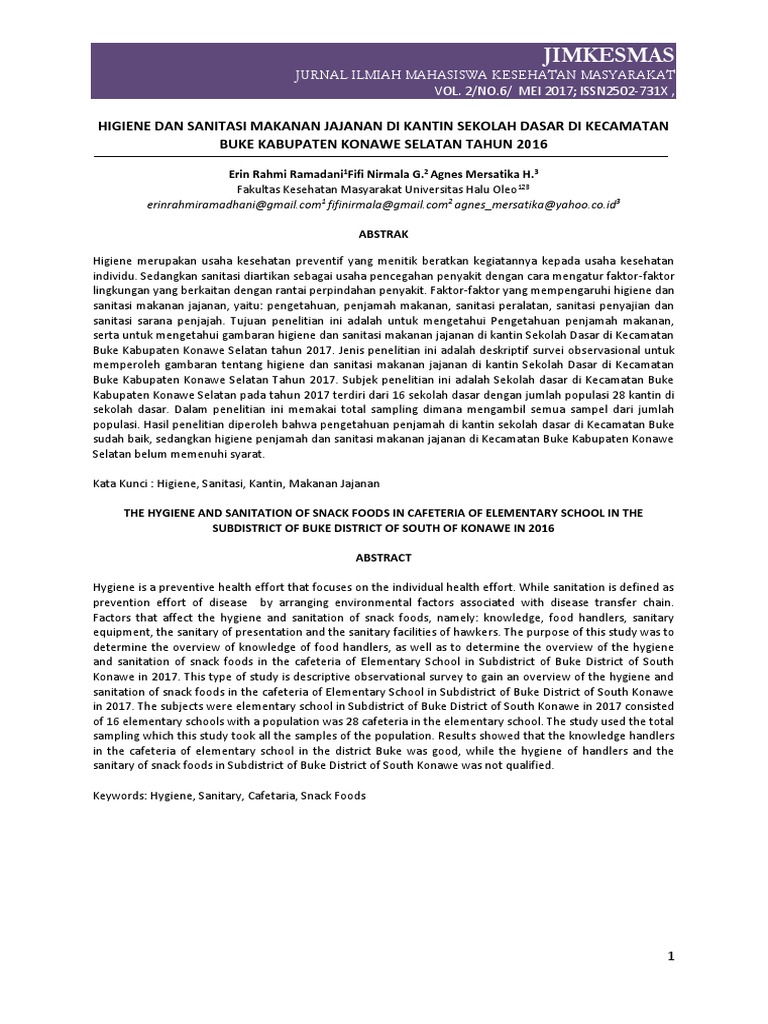 Higiene Dan Sanitasi Makanan Jajanan Di Pdf
