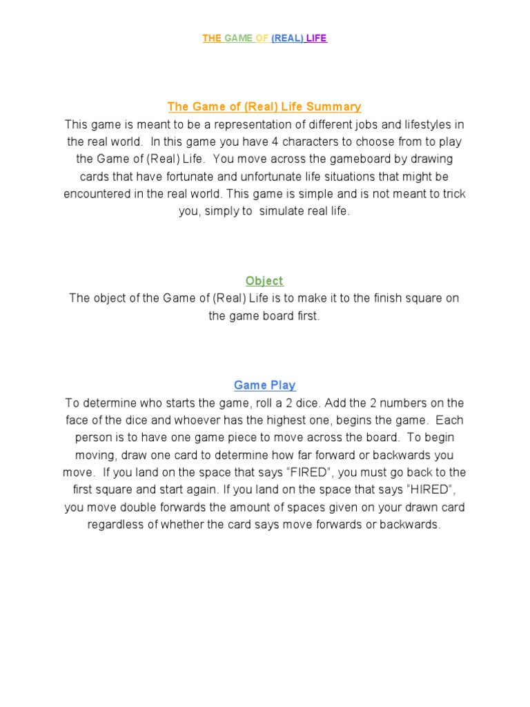 Game Rules | PDF