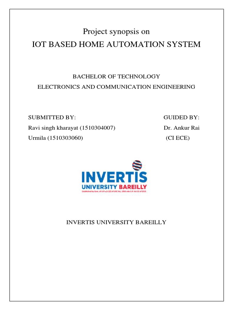 IOT BASED HOME AUTOMATION PROJECT REPORT | PDF | Internet Of Things | Wi Fi