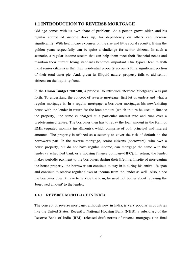 1 1 Introduction To Reverse Mortgage Pdf Mortgage Loan Loans