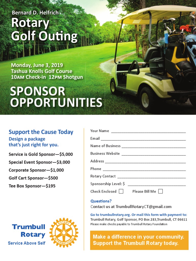 Trumbull Rotary 2019 Sponsor Opportunities | PDF | Business | Leisure