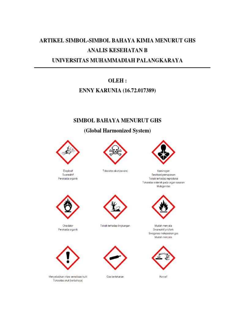 SIMBOL-SIMBOL BAHAYA KIMIA MENURUT GHS | PDF