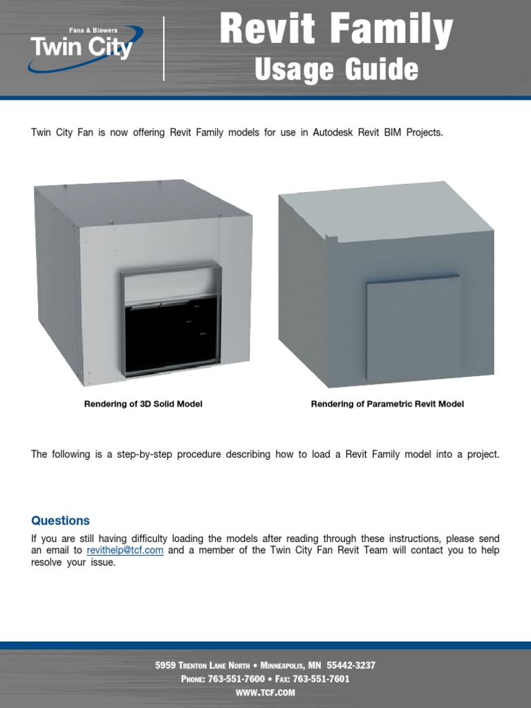 Twin City Fan Revit Family Guide | PDF | Autodesk Revit | Computer File