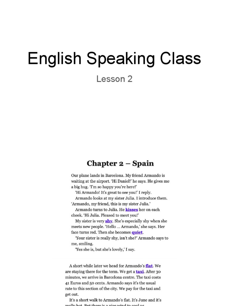 Speaking Lesson 2 | PDF