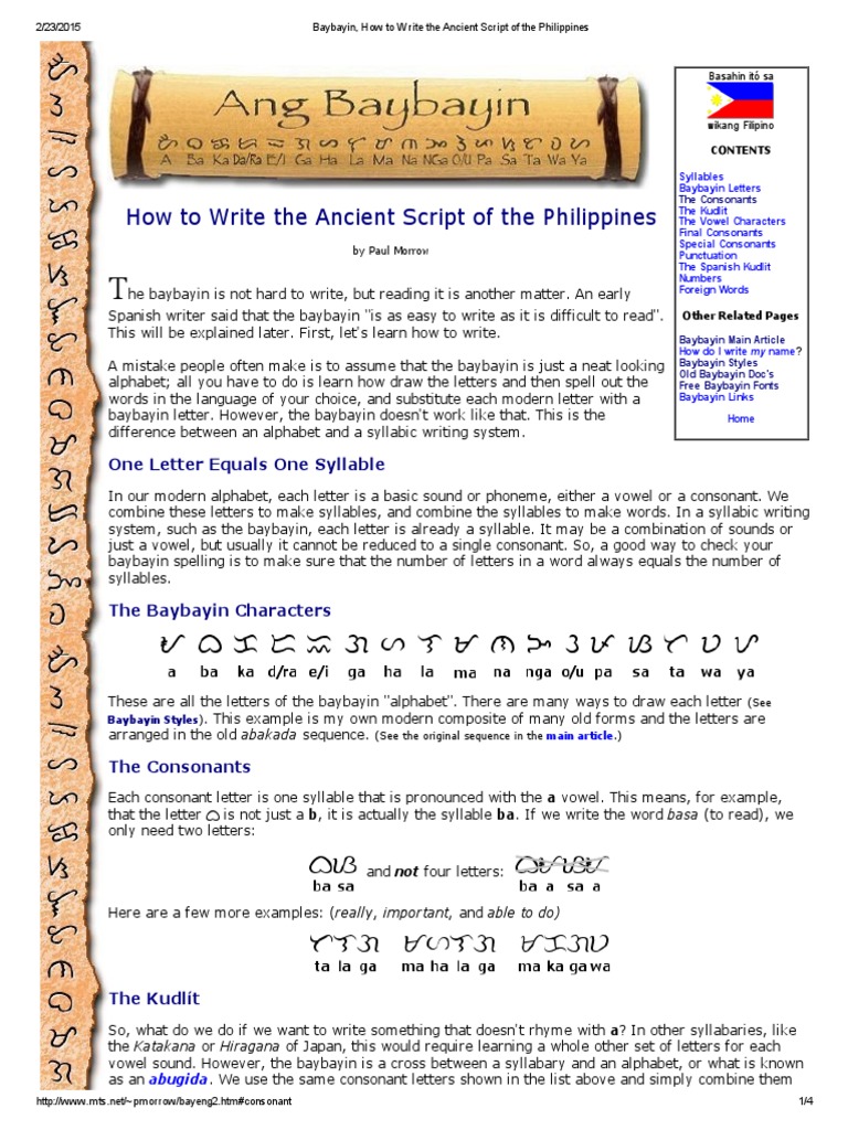 Baybayin How To Write The Ancient Script of The Philippines | PDF ...