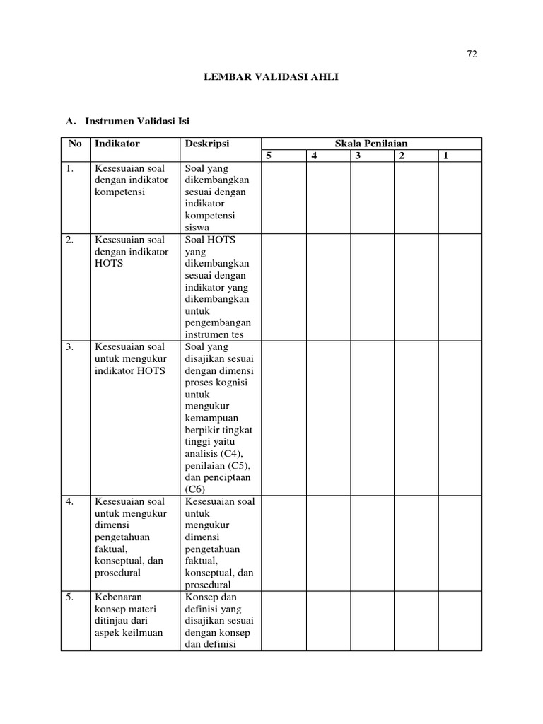 Lampiran 3 Lembar Validasi Ahli | PDF