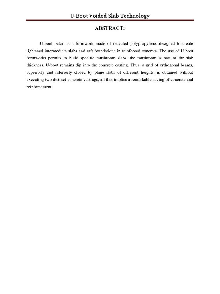 U-Boot Voided Slab Technology: Lightweight Formwork for Reinforced ...