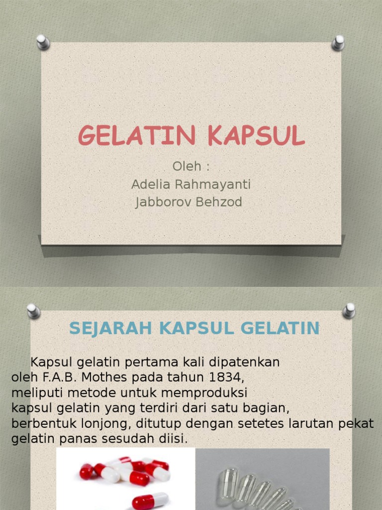 Kapsul Gelatin | PDF | Memasak, Makanan, & Anggur