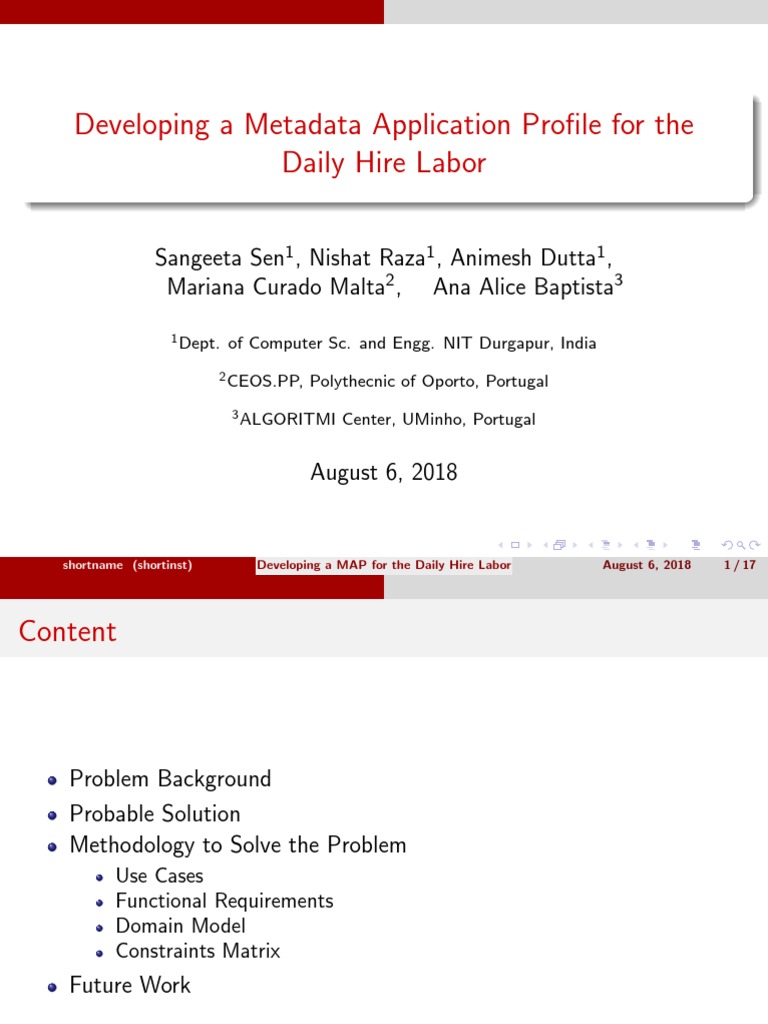 Developing a Metadata Application Profile for Representing Daily Hire ...