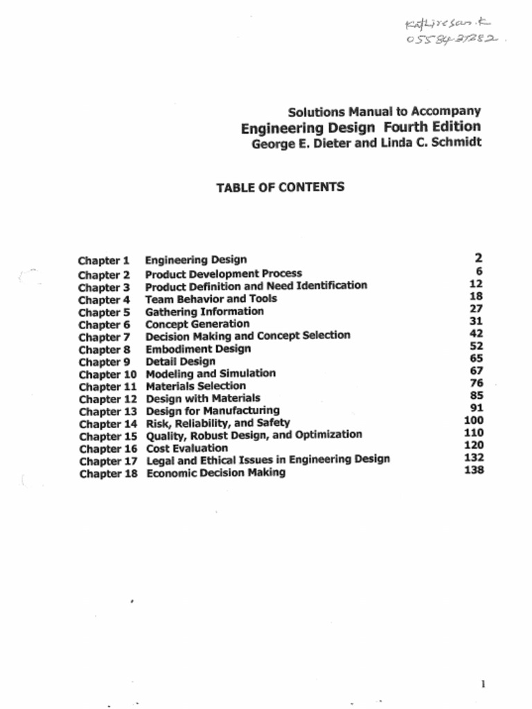 Engieering Design - Solution Manual PDF | PDF