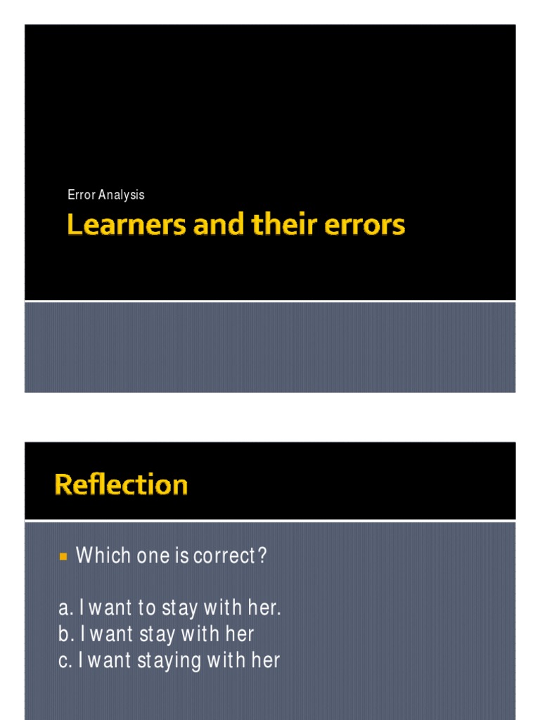 Error Analysis | Download Free PDF | Second Language | Second Language Acquisition