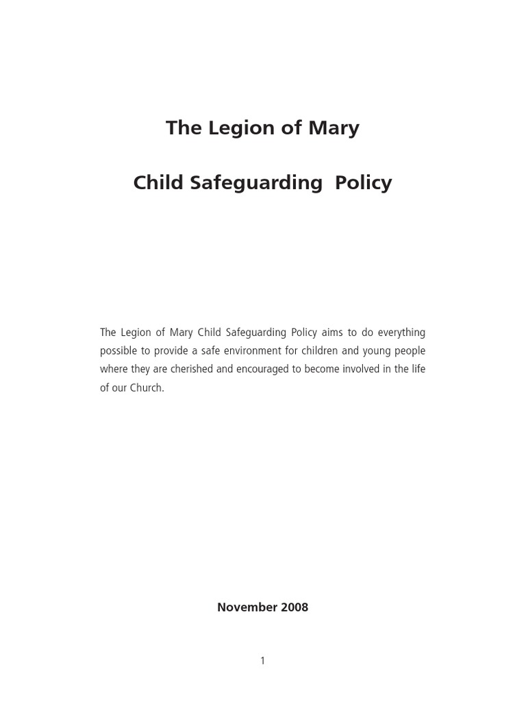 Legion of Mary Child Safeguarding Policy | PDF | Child Neglect | Child ...