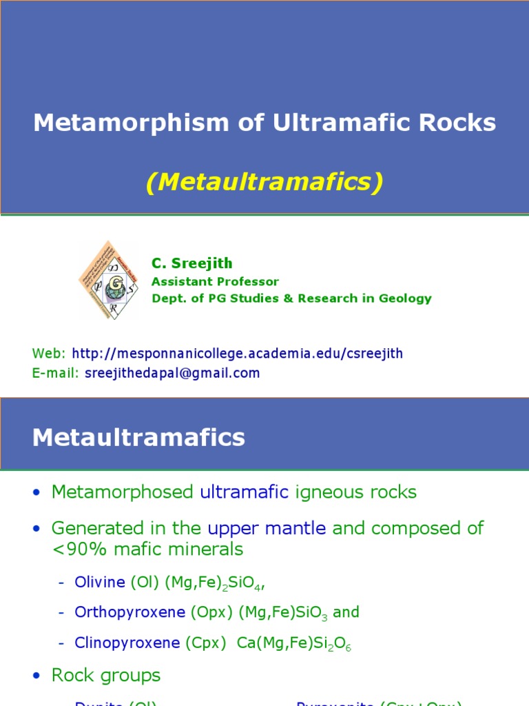 Metamorphism of Ultramafic Rock | PDF | Rock (Geology) | Petrology