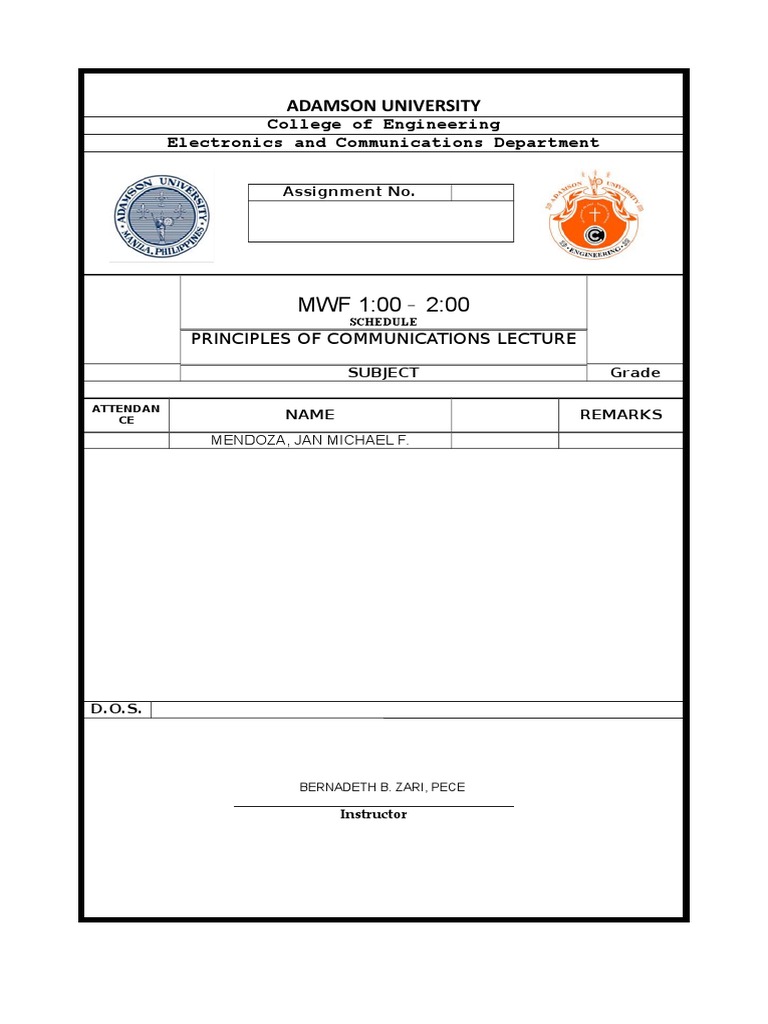Principles of Communications Schedule | PDF