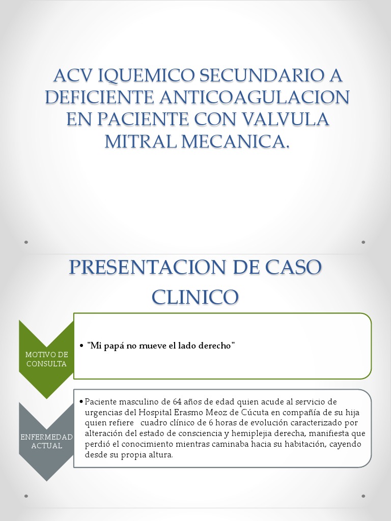 Acv Isquemico | PDF | Carrera | Trombo