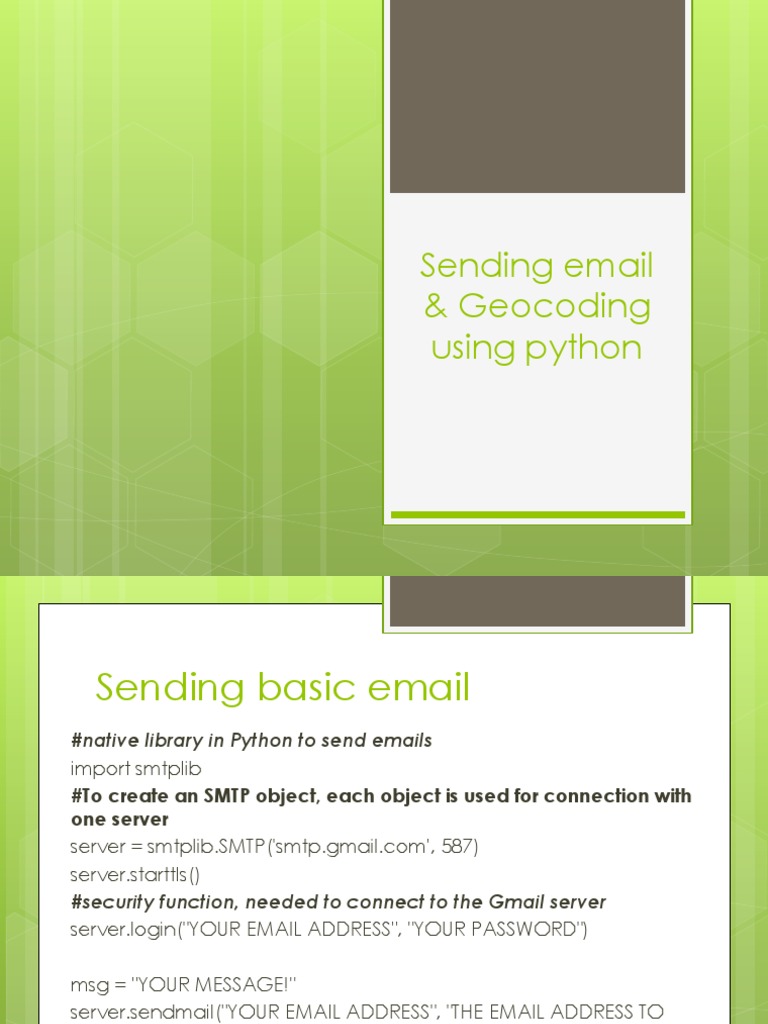 Sending Mail And Geo Tagging Using Python Pdf Network Protocols Computer Mediated Communication