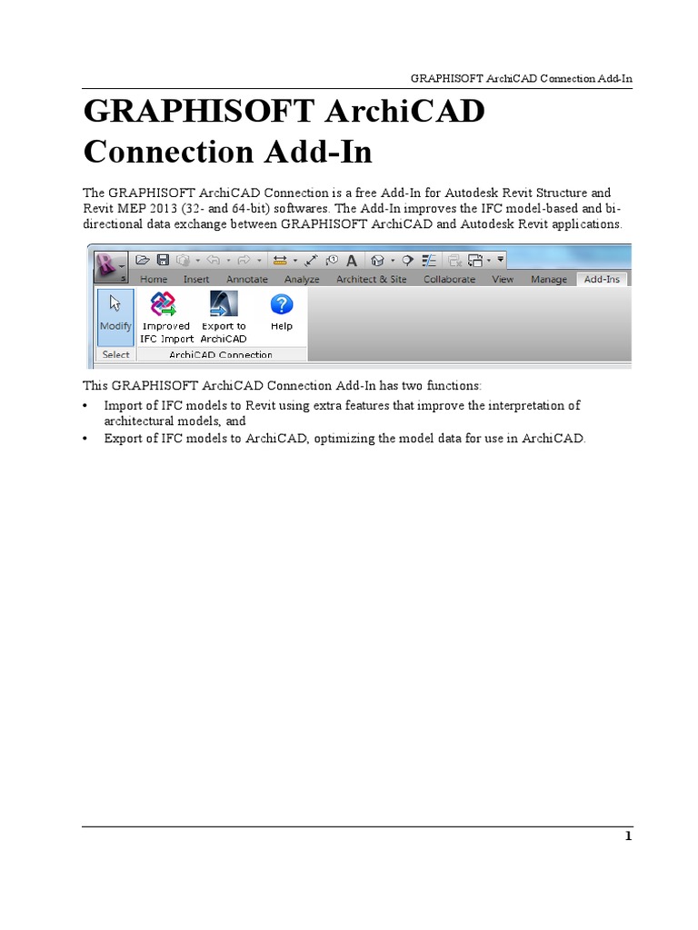 ArchiCAD Connection For Revit | PDF | Autodesk Revit | Information ...