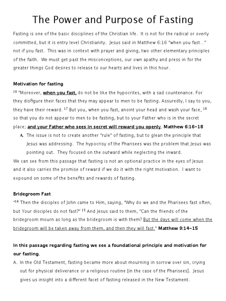 The Power and Purpose of Fasting | PDF | Fasting | Esther