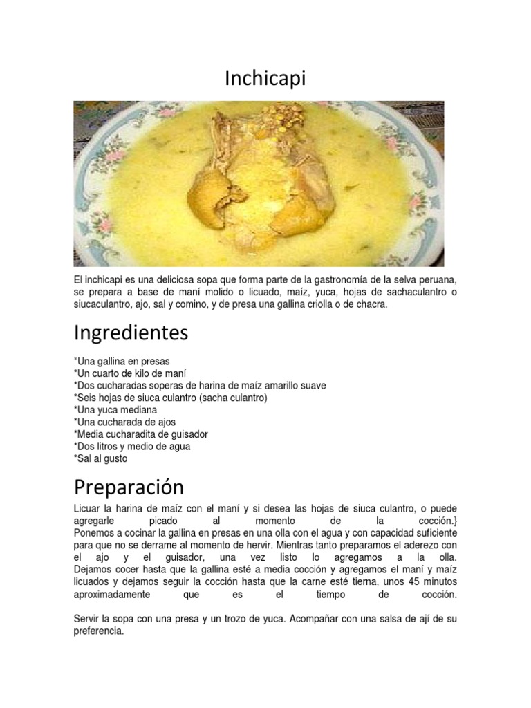 Inchicapi | PDF | Cocina latinoamericana | Cocina de las Americas