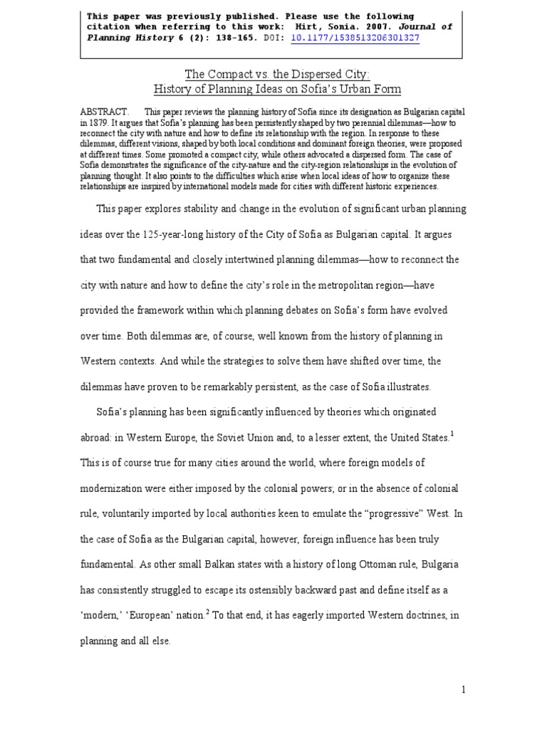 Sonia Hirt - The Compact Vs The Dispersed City (... ) (2007, Paper ...