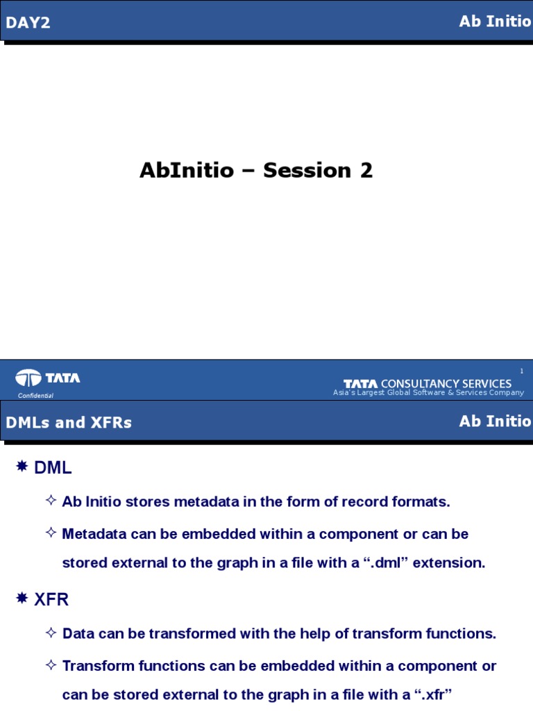 Abinitio - Session 2: Asia'S Largest Global Software & Services Company | PDF | Parameter ...