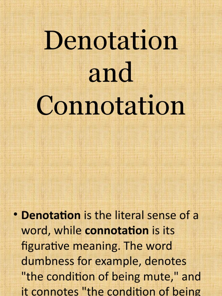 Denotation and Connotation | PDF | Connotation | Interpretation ...